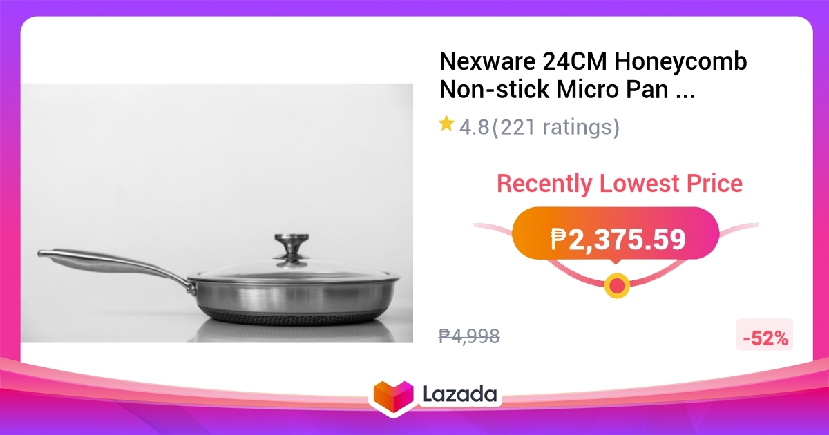 Nexware 24CM Honeycomb Non-stick Micro Pan / Skillet with Lid ...