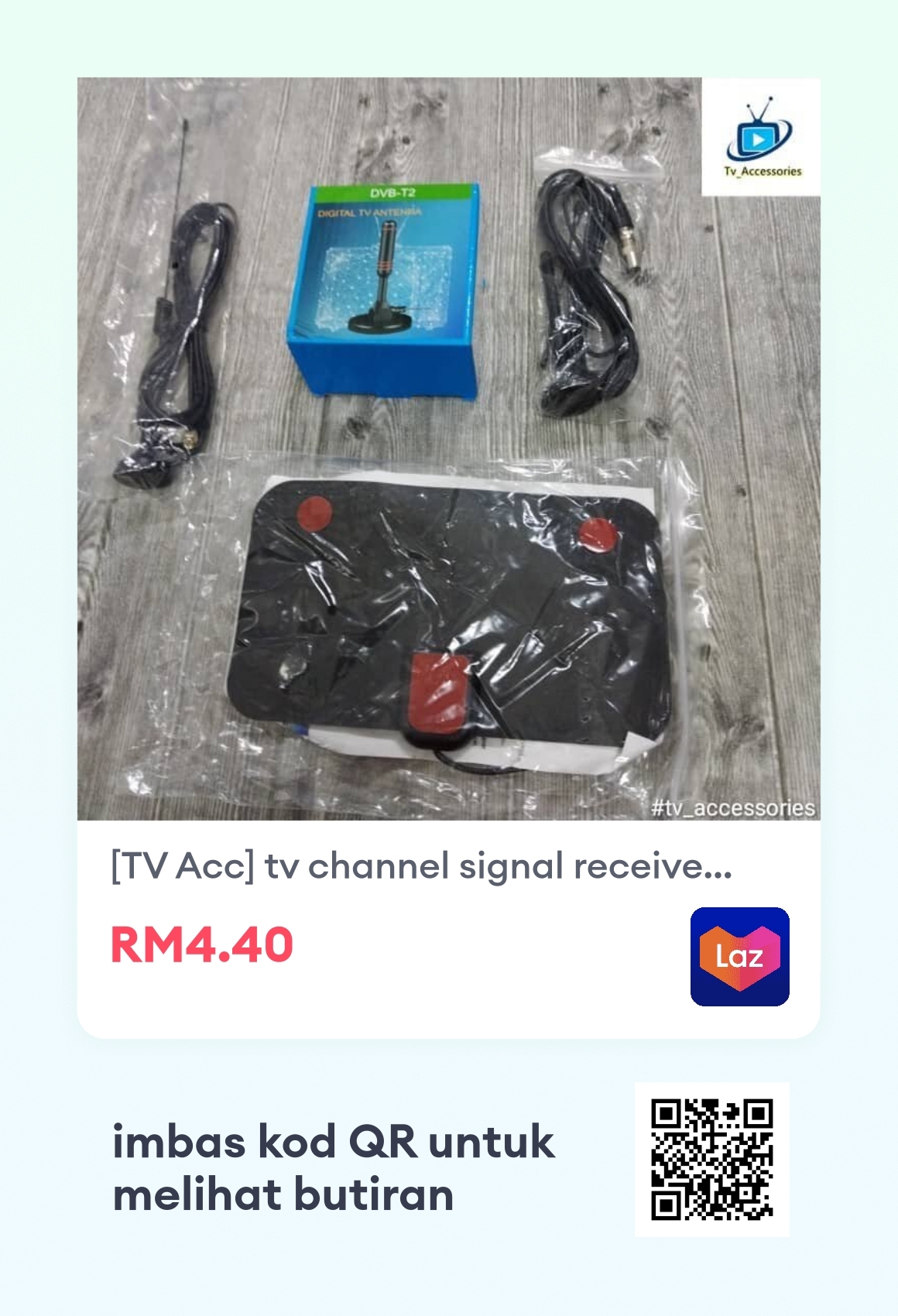 [TV Acc] tv channel signal receiver adapter indoor antenna television ...