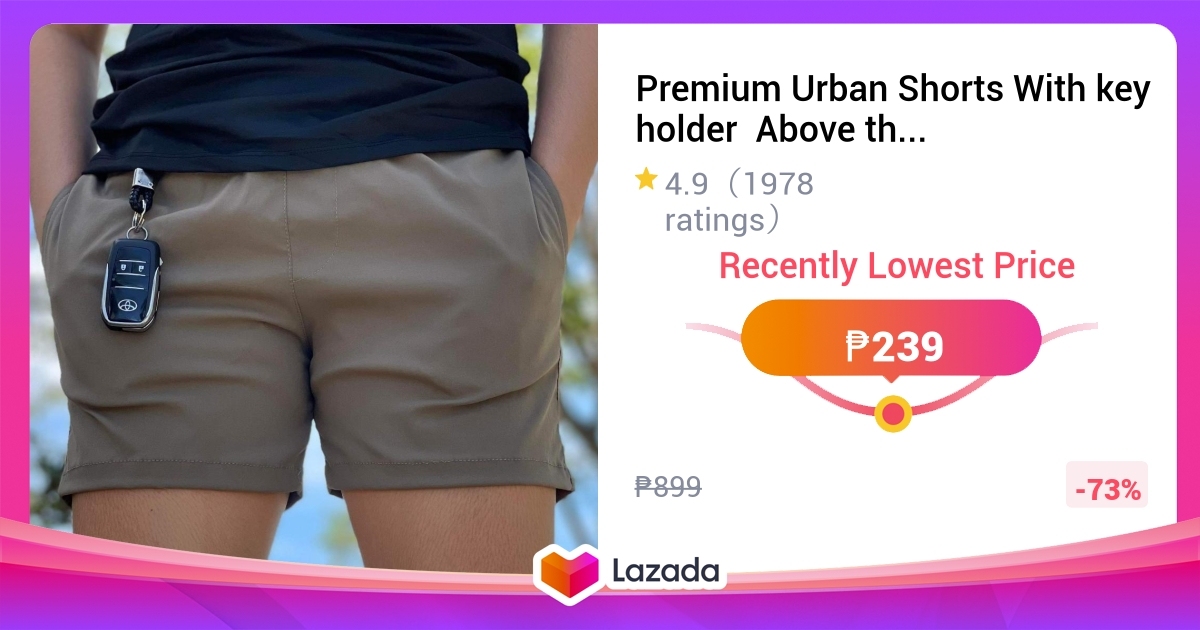 Premium Urban Shorts With key holder Above the knee shorts Garterized ...