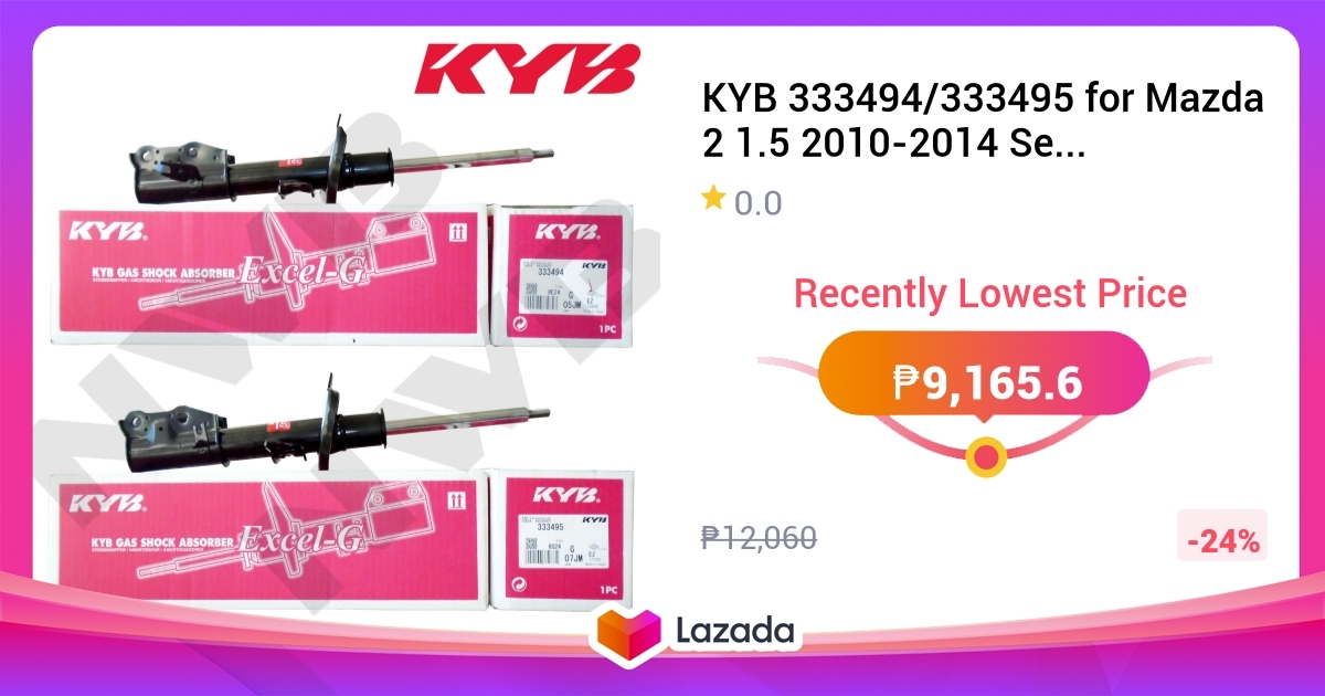 KYB 333494/333495 for Mazda 2 1.5 2010-2014 Set of 2 Front Gas Shock ...