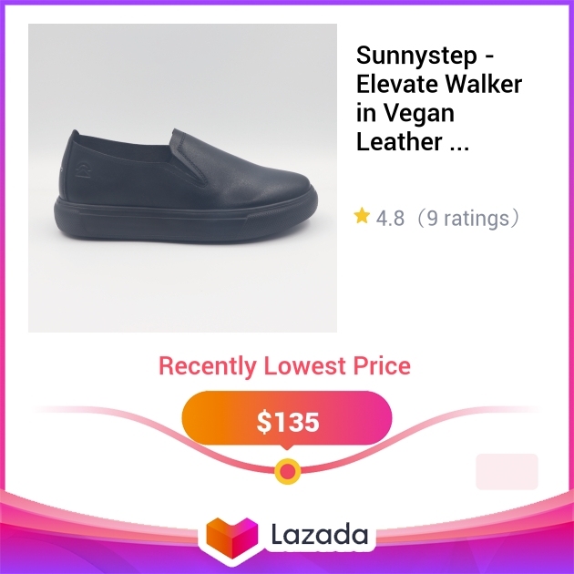 Sunnystep - Elevate Walker in Vegan Leather - Full Black - Most ...