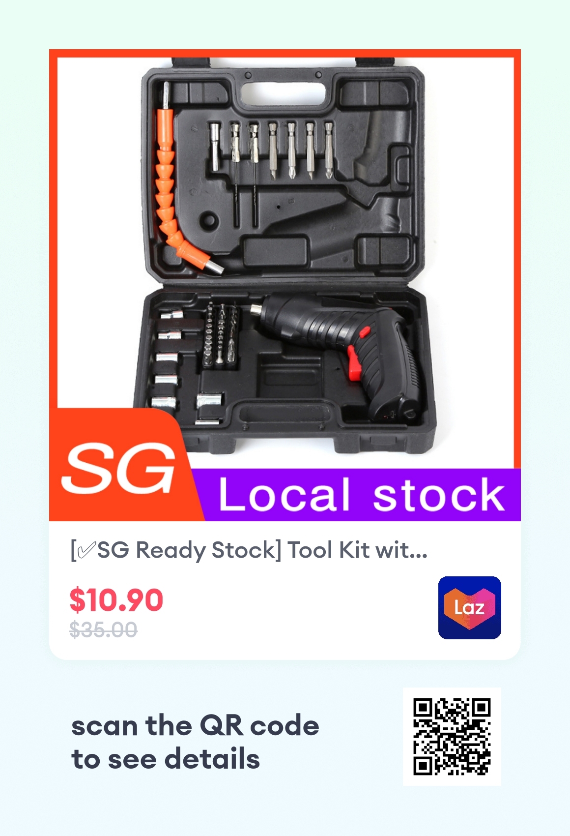 [ SG Ready Stock] Tool Kit with Carry Case Cordless Electric ...