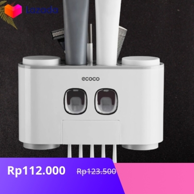 Dispenser Odol Otomatis Premium Multifungsi Tempat Sikat Gigi Gelas