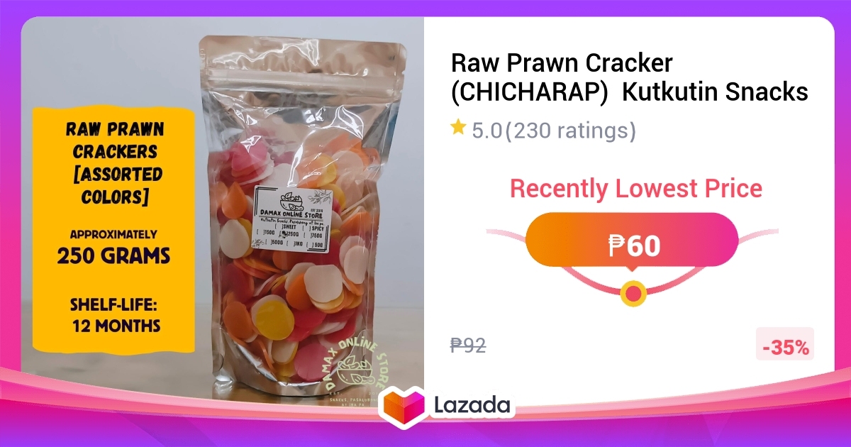 Raw Prawn Cracker (CHICHARAP) Kutkutin Snacks