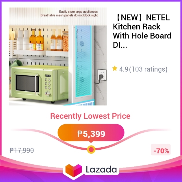 【NEW】NETEL Kitchen Rack With Hole Board DIY Multi-function Rack Floor ...