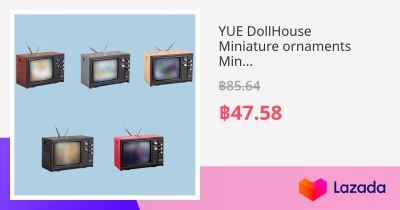 YUE DollHouse Miniature ornaments Mini retro TV toy ornaments