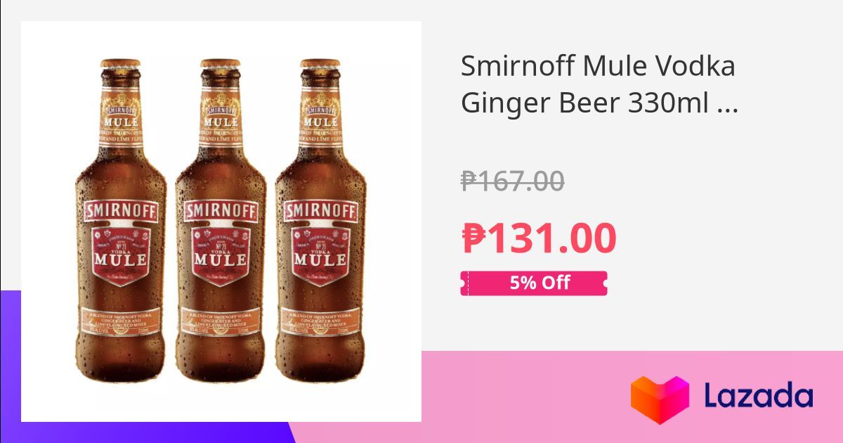 Smirnoff Mule Vodka Ginger Beer 330ml x 3 Bottles