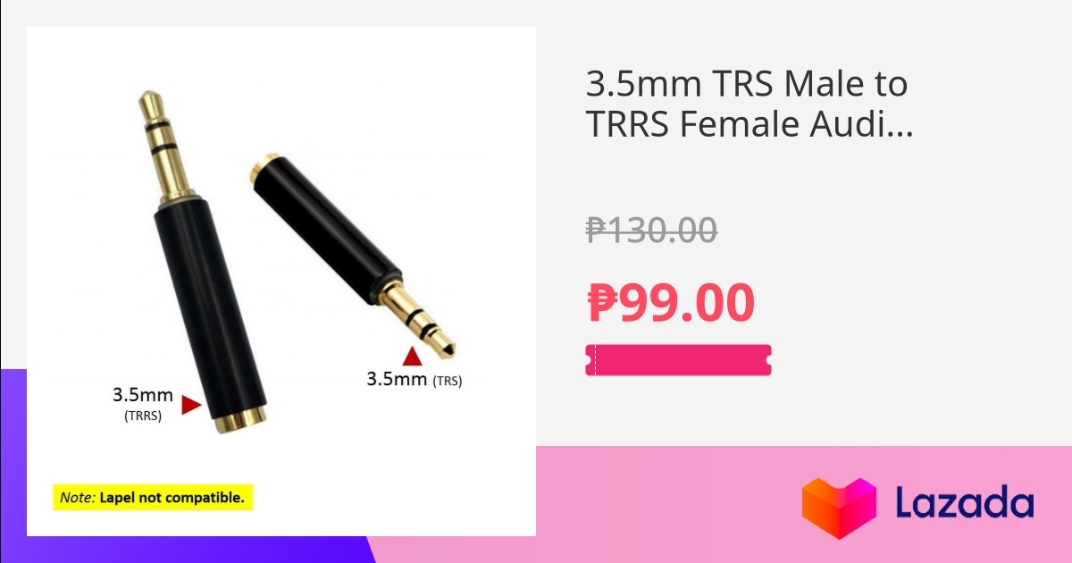 3.5mm TRS Male to TRRS Female Audio Adapter