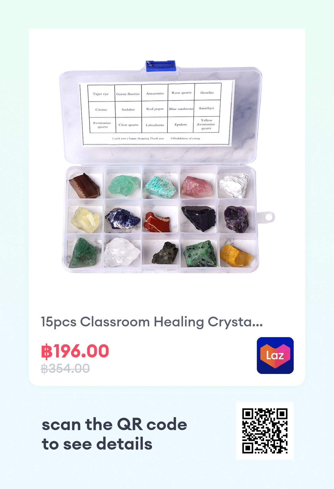 15pcs Classroom Healing Crystal Rough Educational Geology Birthday Gift ...