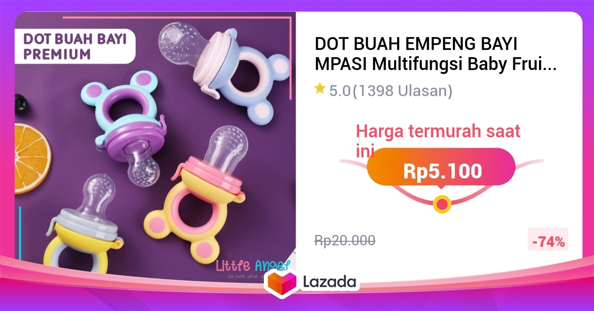 DOT BUAH EMPENG BAYI MPASI Multifungsi Baby Fruit Feeder Original BPA ...