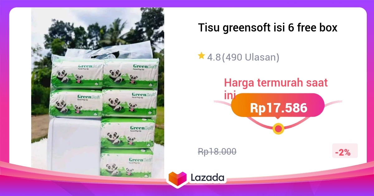 Tisu greensoft isi 6 free box