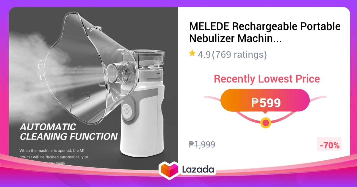 MELEDE Rechargeable Portable Nebulizer Machine Handheld Inhaler ...