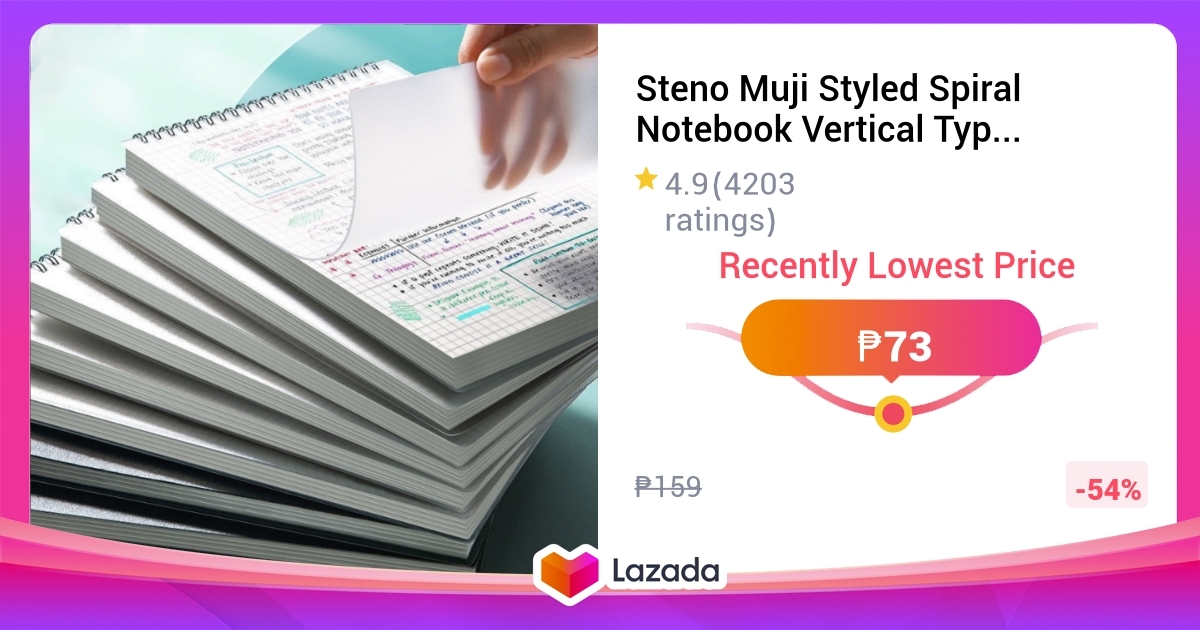 Steno Muji Styled Spiral Notebook Vertical Type A6/A5/B5/A4
