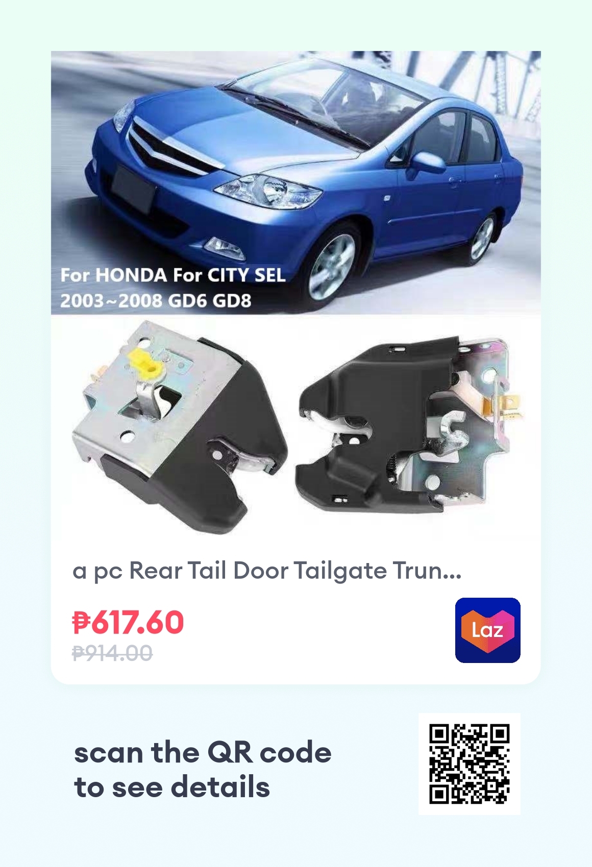 a pc Rear Tail Door Tailgate Trunk Lid Lock Actuator for HONDA CITY SEL ...