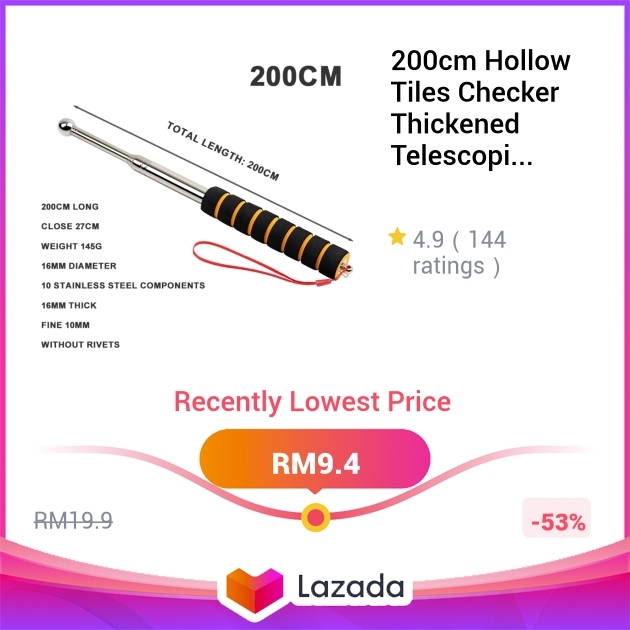 200cm Hollow Tiles Checker Thickened Telescopic Rod Detection Hammer ...