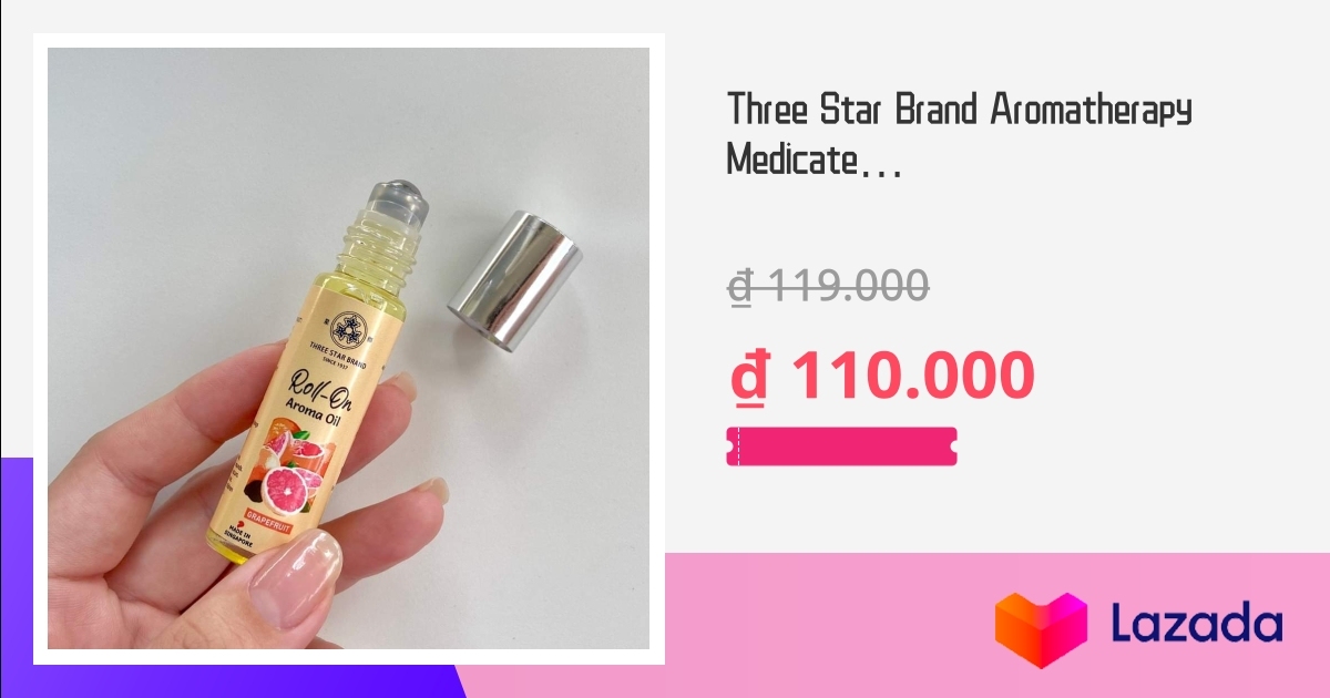 Dầu gió thảo mộc dạng lăn Three Star Brand 10ml / Chính hãng nội địa ...