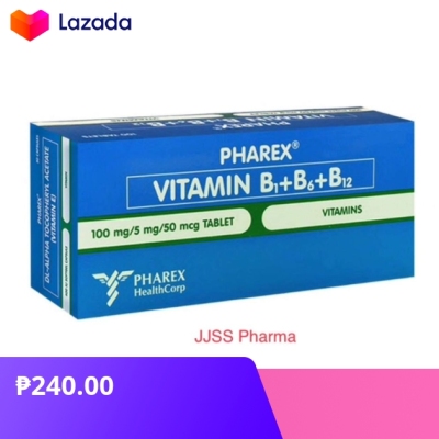 Pharex Vitamin B Complex (B1, B6, B12) 50 tablets