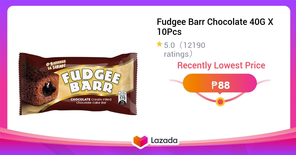 Fudgee Barr Chocolate 40G X 10Pcs