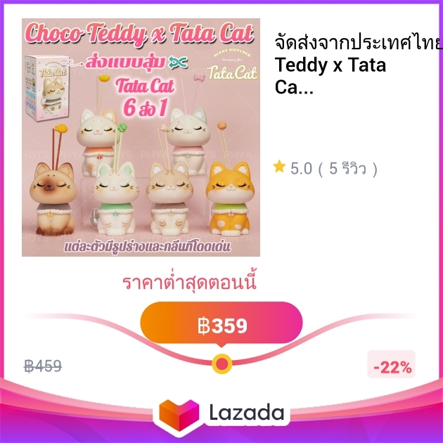 จัดส่งจากประเทศไทย😺Choco Teddy x Tata Cat *กล่องสุ่มพร้อมส่ง ก้านไม้หอม ...