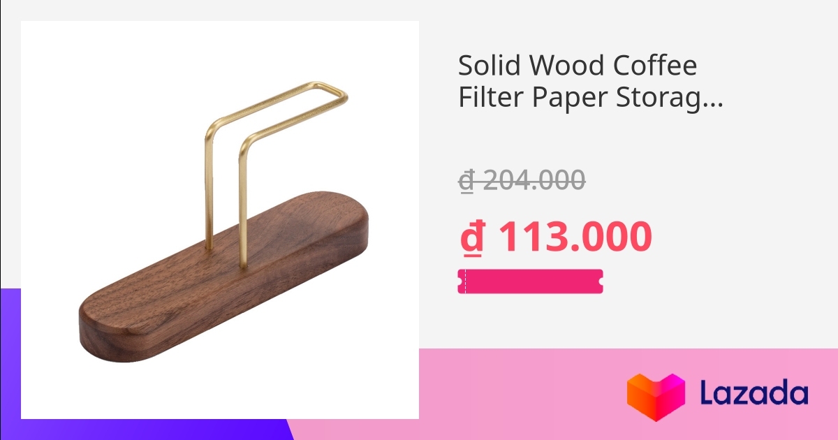Solid Wood Coffee Filter Paper Storage Box Wooden Dustproof Bracket ...