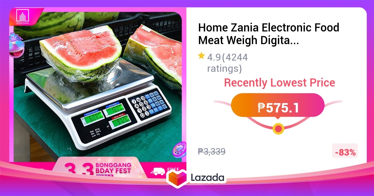 Home Zania Electronic Food Meat Weigh Digital Price Computing Pricing Scale