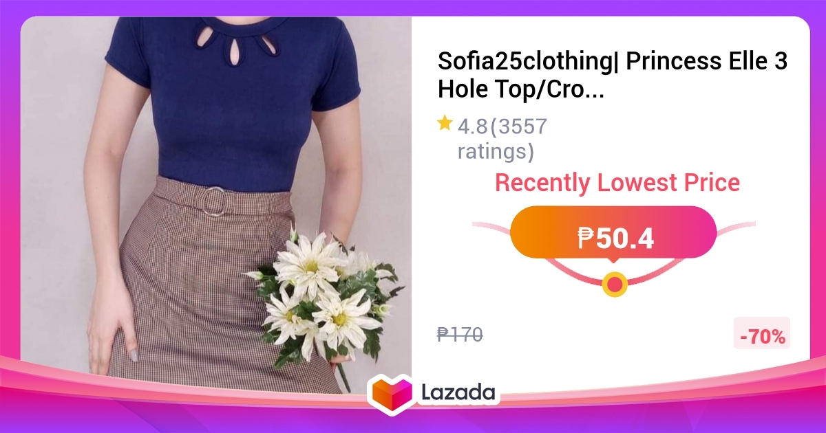 Sofia25clothing| Princess Elle 3 Hole Top/Crop top Plan Fit Small to Medium