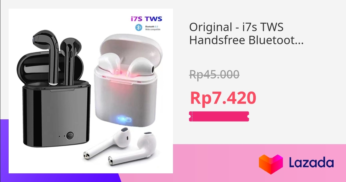 Original - i7s TWS Handsfree Bluetooth dengan Charging Box Wireless ...