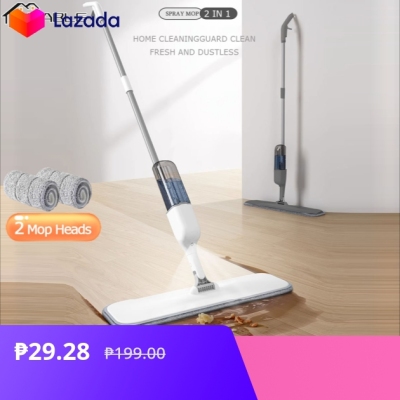 LIVABLE Water Spray Mop 360° Rotating Wet and Dry Dual Use Cleaning Mop Water Spraying Sweeper ...