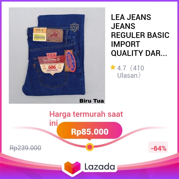 LEA JEANS JEANS REGULER BASIC IMPORT QUALITY DARK COLOUR