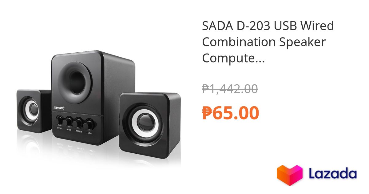 SADA D-203 USB Wired Combination Speaker Computer Speaker Bass Stereo ...