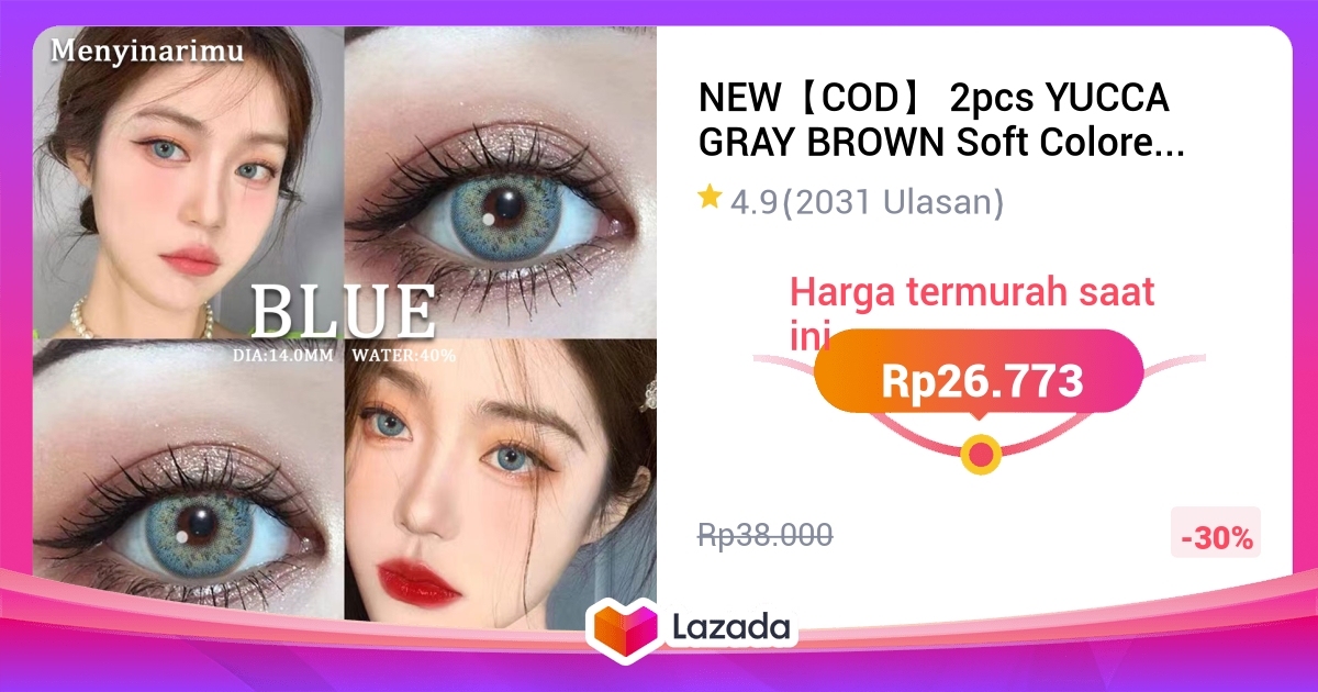 NEW【COD】 2pcs YUCCA GRAY BROWN Soft Colored Contact lens Yearly use ...