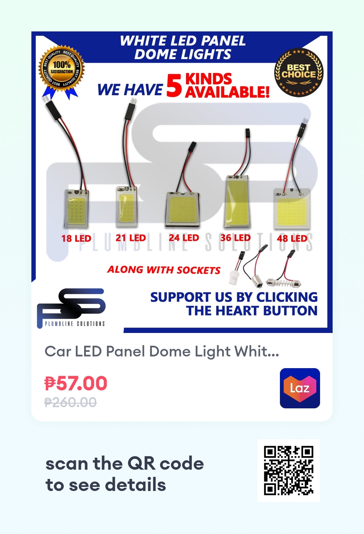Car LED Panel Dome Light White Color 18 / 21 / 24 / 36 / 48 / LED ...