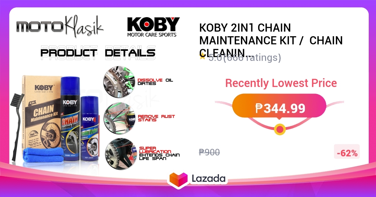 KOBY 2IN1 CHAIN MAINTENANCE KIT / CHAIN CLEANING AGENT M-301 FOR MOTORCYCLE