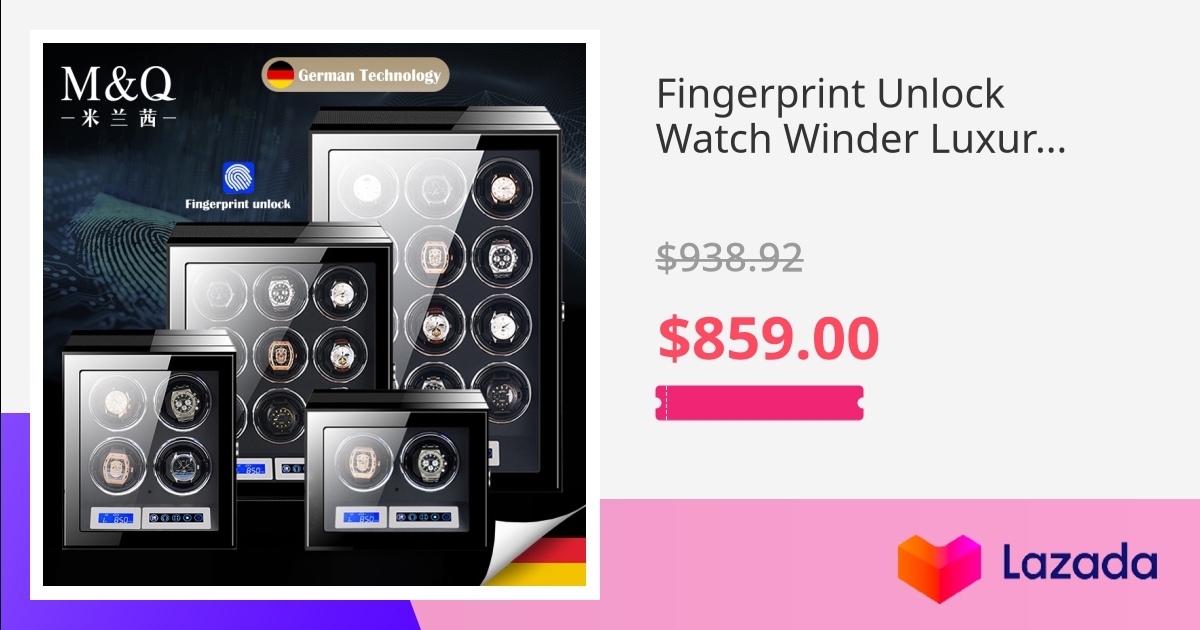 Fingerprint Unlock Watch Winder Luxury Brand 2 3 4 6 9slot Automatic ...