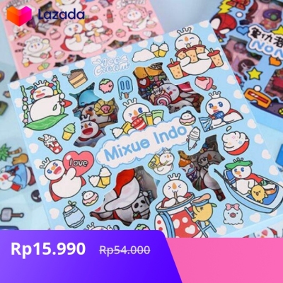 Sticker Mixue Stiker Lucu Mainan Anak Viral Isi 100 pcs Waterproof