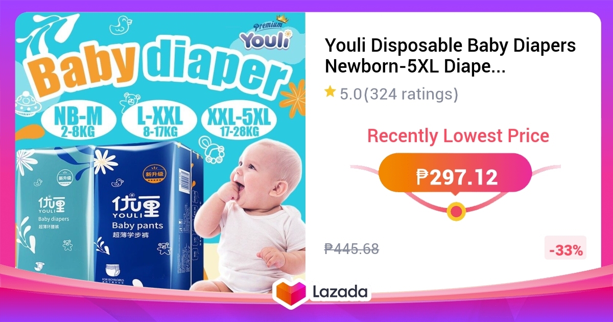 Youli Disposable Baby Diapers Newborn-5XL Diaper Small For Newborn On ...