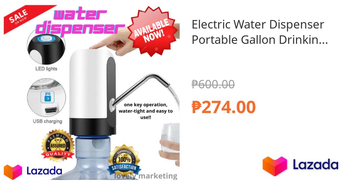 Electric Water Dispenser Portable Gallon Drinking Bottle Switch Smart ...