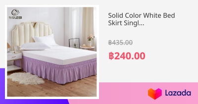 Solid Color White Bed Skirt Single Piece Elastic Pleated Bed Apron ...
