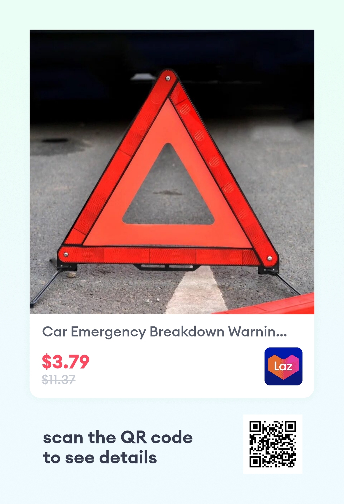 Car Emergency Breakdown Warning Triangle Red Reflective Safety Hazard ...
