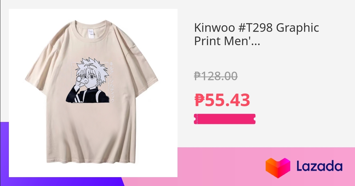 Kinwoo #T298 Graphic Print Men's T-shirt Printed T-Shirt For Men