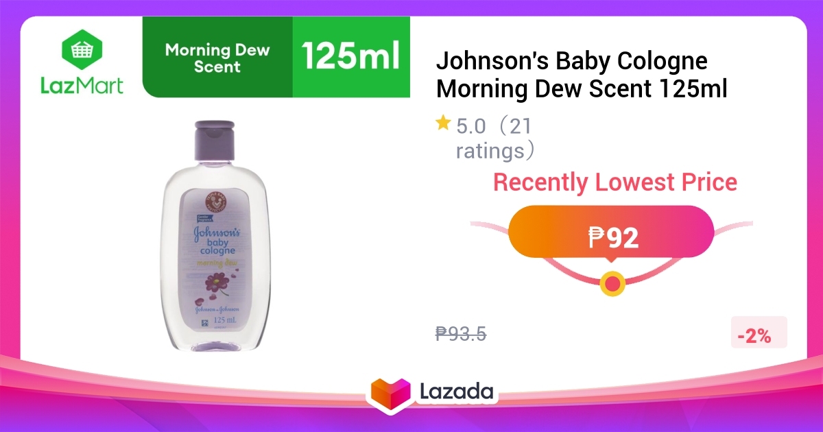 Johnson's Baby Cologne Morning Dew Scent 125ml