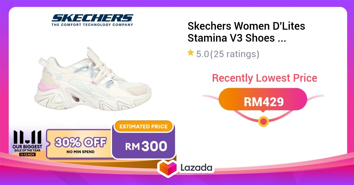 Skechers Women D'Lites Stamina V3 Shoes - 896228-NTMT Air-Cooled Memory ...