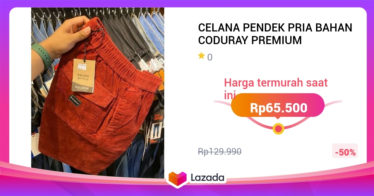 CELANA PENDEK PRIA BAHAN CODURAY PREMIUM