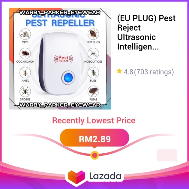 (EU PLUG) Pest Reject Ultrasonic Intelligent Repeller Anti Mosquito ...