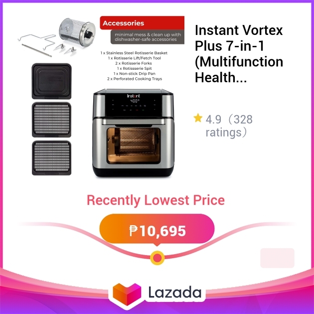 Instant Vortex Plus 7-in-1 (Multifunction Healthy Oil-Free Smart Air ...