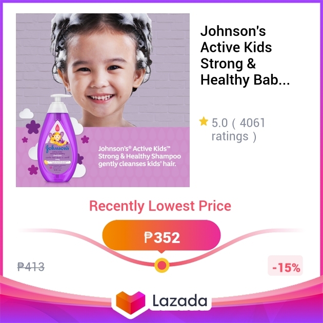Johnson's Active Kids Strong & Healthy Baby Shampoo 500ml - Shampoo for ...