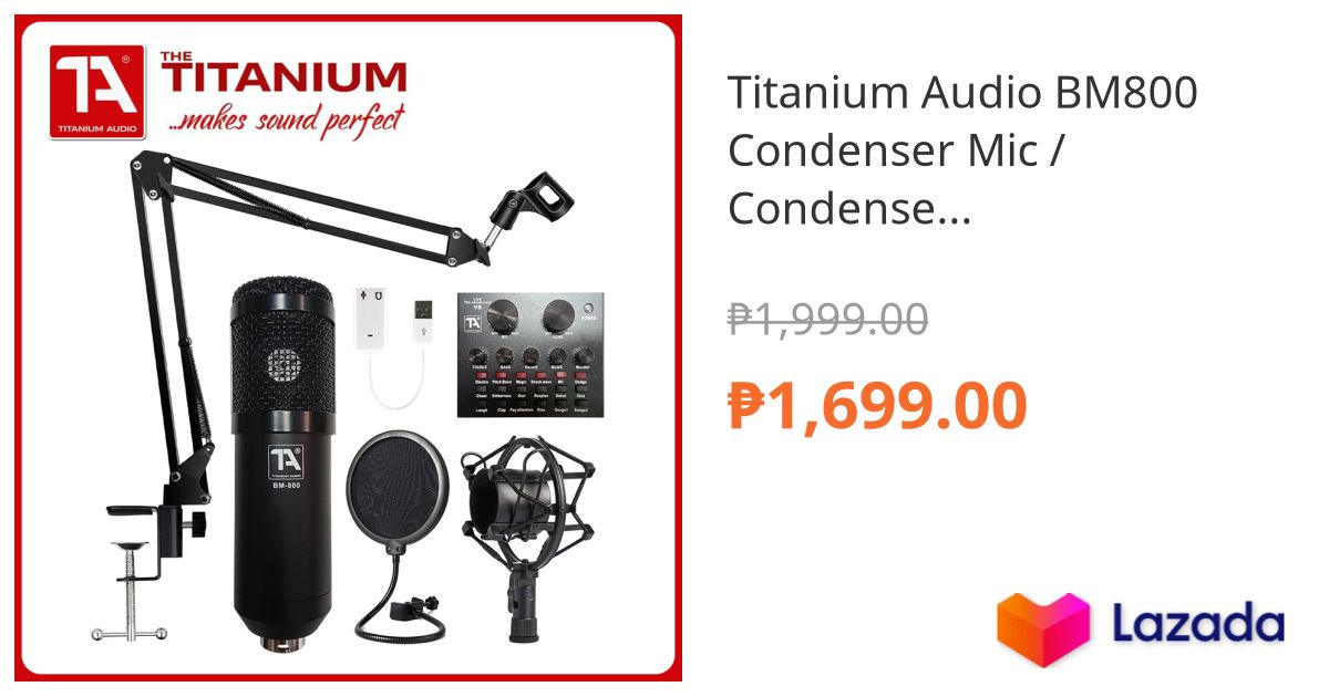 Titanium Audio BM800 Condenser Mic / Condenser Microphone BM 800 Set ...