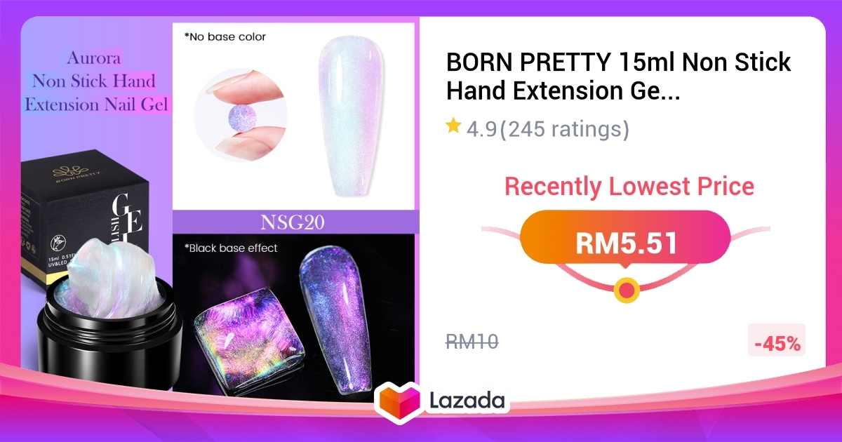 BORN PRETTY 15ml Non Stick Hand Extension Gel Nail UV Gel Carving ...