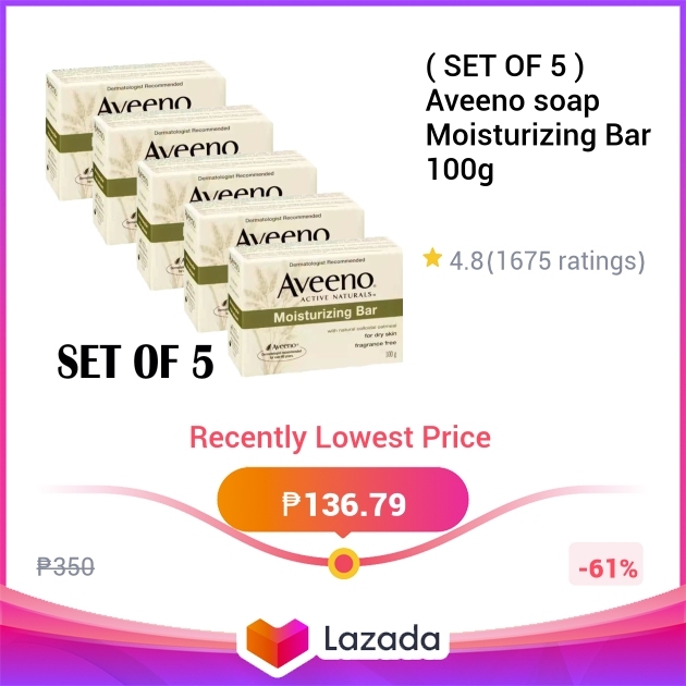 ( SET OF 5 ) Aveeno soap Moisturizing Bar 100g