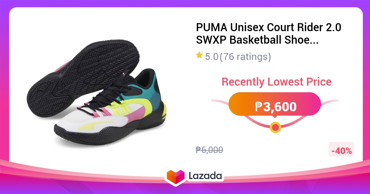 PUMA Unisex Court Rider 2.0 SWXP Basketball Shoes (White)